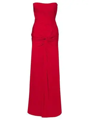 Alex Perry Gathe Ruched Jersey Gown - Red