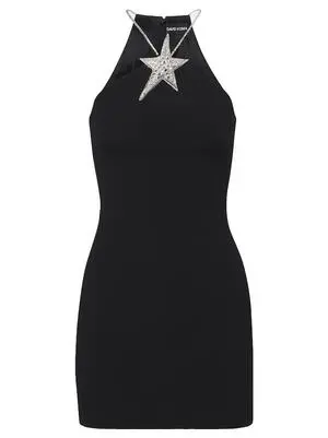David Koma Embellished Halterneck Mini Dress - Black