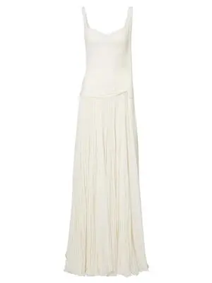 MARMAR HALIM Ana" Gown In Butter Yellow Crepe And Chiffon - White