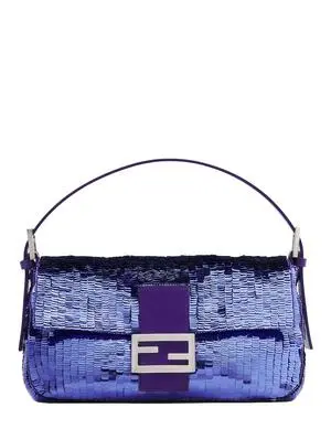 Fendi Baguette® Small Sequined Shoulder Bag - Purple