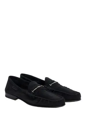 TOM FORD Suede Penny Loafers - Black