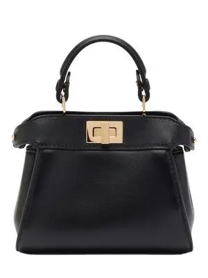Fendi Fendi Peekaboo® Mini Leather Top-Handle Bag Black