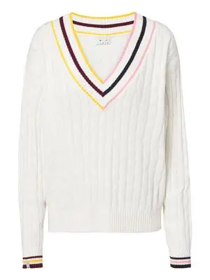 The Upside Josette Cable-knit Cotton Sweater - White
