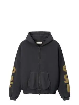 Fear Of God Washed Iron 90's Zip-up Hoodie - Grey