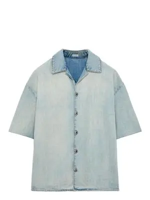 Loewe Anagram Short Sleeve Shirt Washed - Blue