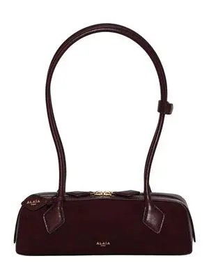 Alaïa ALAÏA Le Teckel Small Bag In Suede Red