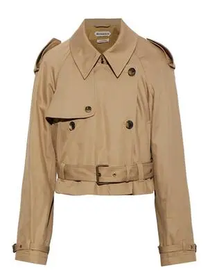 JW Anderson Cropped Cotton Trench Coat - Beige