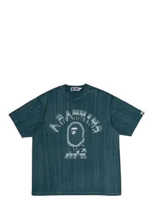 A BATHING APE Brush College Relaxed Fit T-shirt - Dark Blue
