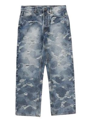 A BATHING APE Solid Camo Jacquard Jeans - Denim