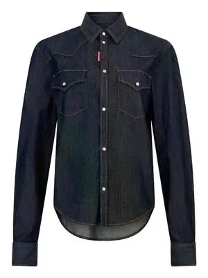 Dsquared2 Denim Western Shirt With Contrast Stitching - Blue