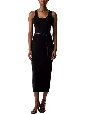 Michael Kors Racerback Belted Dress - Black