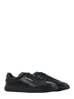 Karl Lagerfeld Logo-print Leather Sneakers - Black