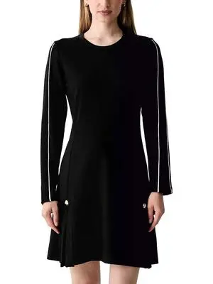 Liu Jo Side-stripe Pleated Dress - Black
