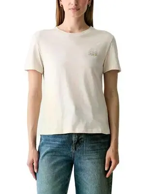 Liu Jo Logo Embroidered T-shirt - Neutrals