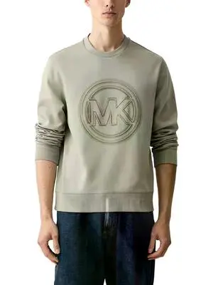 Michael Kors Logo Patch Crew Neck Sweater - Grey
