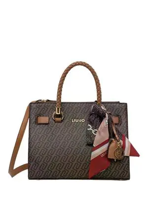 Liu Jo Monogram Tote Bag With Scarf Detail - Brown
