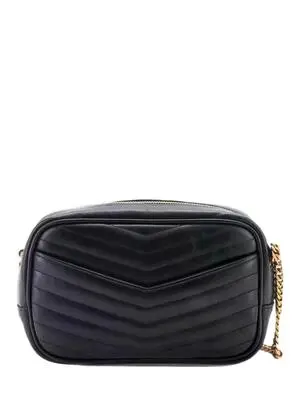 Saint Laurent Lou Camera Bag Matelasse Chevron Leather Mini Crossbody Bag - Black
