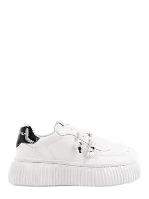 Karl Lagerfeld Embellished Platform Sneakers - White