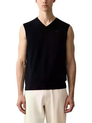 Karl Lagerfeld Logo-embroidered V-neck Sweater - Blue