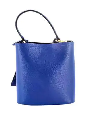 Prada Saffiano Leather Small Bucket Bag - Blue