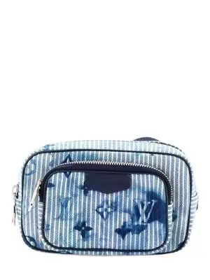 LOUIS VUITTON Outdoor Pouch Limited Edition Monogram Watercolor Stripes Denim Crossbody Bag - Blue