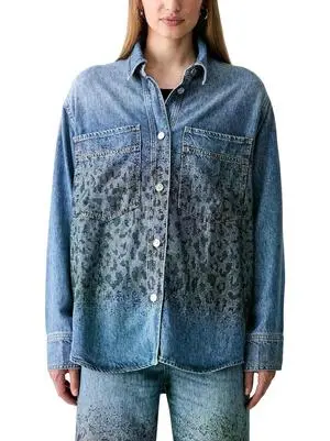 Liu Jo Embellished Leopard Print Shirt - Blue
