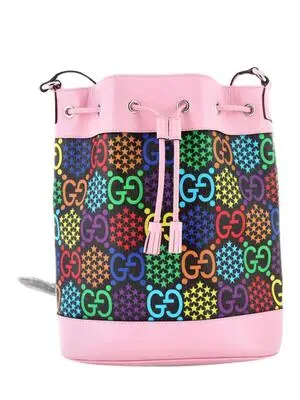 Gucci Psychedelic Print Gg Coated Canvas Medium Bucket Bag - Multicolour