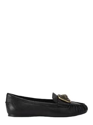 Kurt Geiger Eagle-plaque Leather Loafers - Black