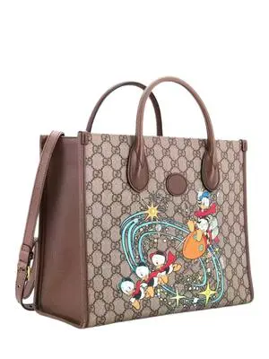 Gucci Convertible Printed Gg Coated Canvas Medium Tote Bag - Brown