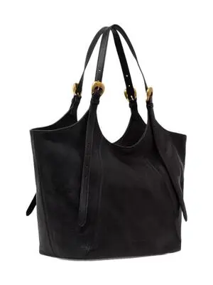 TWINSET Buckle-detail Pebbled Tote Bag - Black