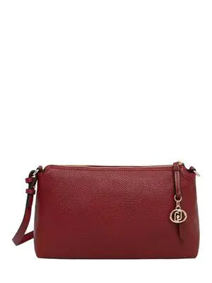 Liu Jo Pebbled Logo Charm Shoulder Bag - Red