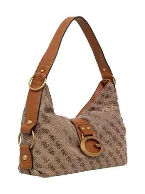 Guess Logo Monogram Buckle Tote Bag - Neutrals