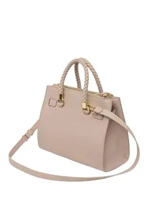 Liu Jo Braided-handle Logo-plaque Tote Bag - Neutrals
