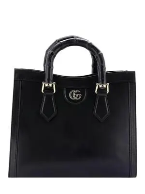 Gucci Diana Nm Bamboo Handle Leather Small Tote Bag - Black