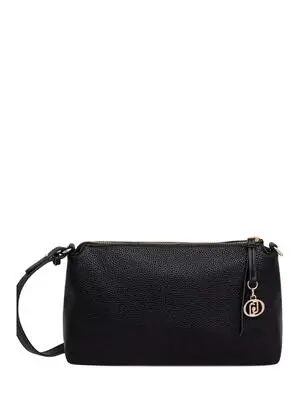 Liu Jo Pebbled Effect Logo Charm Shoulder Bag - Black