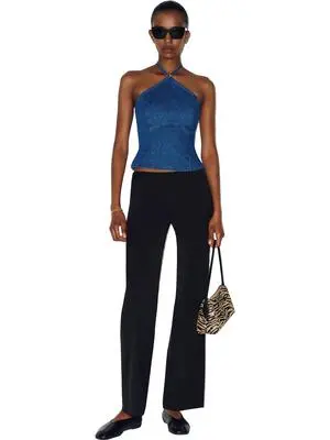 REFORMATION Meghan Denim Halter Top - Blue