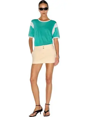 REFORMATION Tanya Low Rise Denim Mini Skirt - Natural