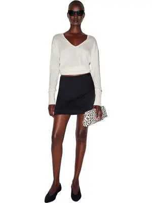 REFORMATION Alexa Satin Skirt - Black