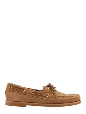 GIANVITO ROSSI Suede Boat Shoes - Brown