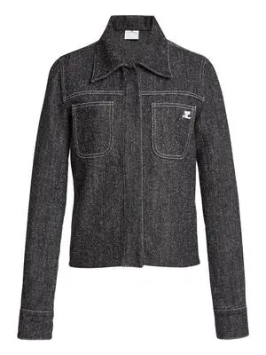 COURREGES Denim Tweed Overshirt - Blue