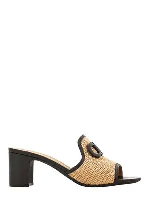 FERRAGAMO Rexy Raffia Pumps - Black