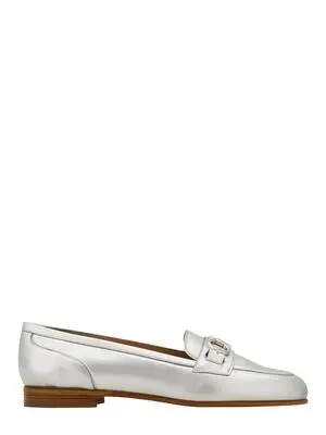 FERRAGAMO Ferragamo Bax Leather Loafers Silver