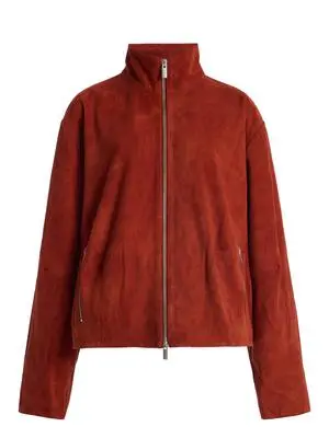 ST. AGNI Suede Cocoon Jacket - Orange