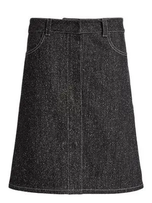 COURREGES Denim Tweed Pencil Skirt - Blue