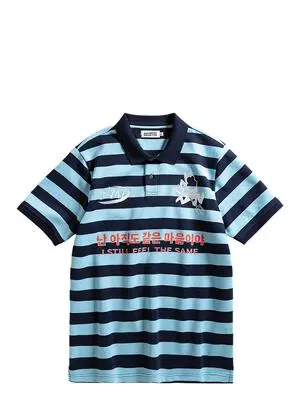 ANTI SOCIAL SOCIAL CLUB Devilish Polo " Stripe - Blue