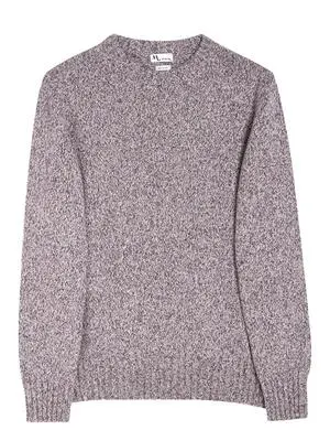 DOPPIA A Knit Crewneck Sweater With Ribbed Trim - Violet