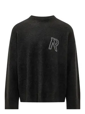 REPRESENT Oversized Logo Knit Sweater - Black