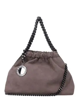 Stella McCartney Mini Drawstring Handbag With Chain Detailing - Dark Taupe