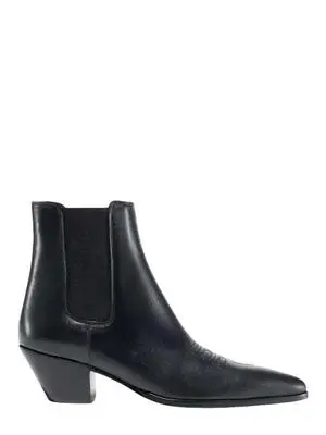 NILI LOTAN Joplin Western-inspired Leather Ankle Boots - Black