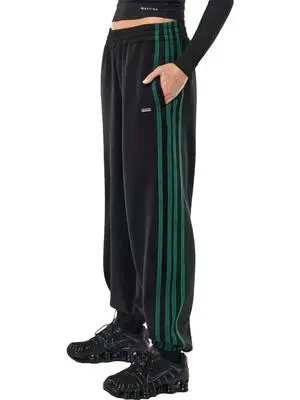 P.E Nation Clarity Side-stripe Track Pants - Black